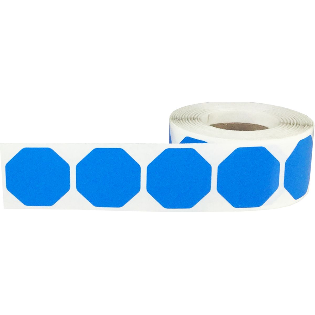 Blue Removable Octagon Labels | 1" Shape | InStockLabels.com