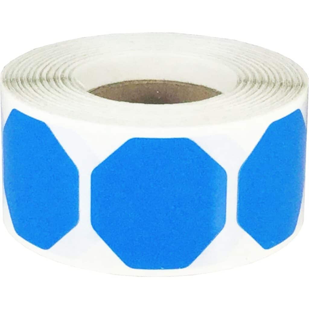 Blue Removable Octagon Labels | 1" Shape | InStockLabels.com