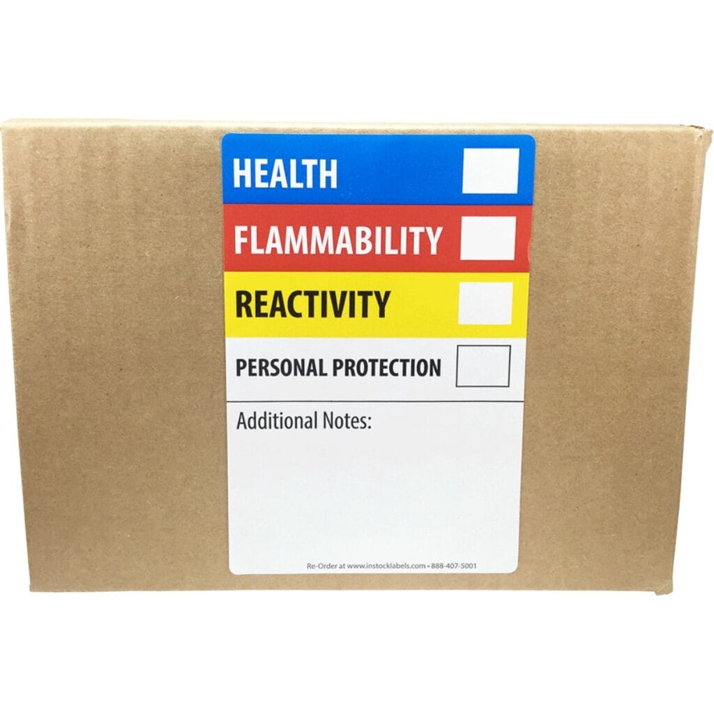 DOT Health Flammability Reactivity Identification Labels ...