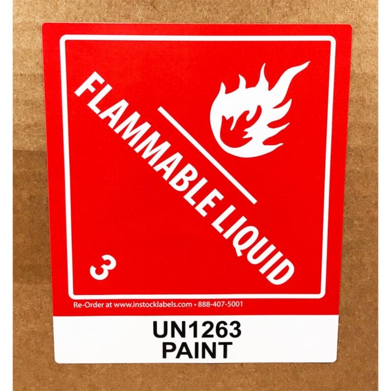 UN1263 Labels DOT | Paint Related Materials Flammable Liquid Hazard Class 3