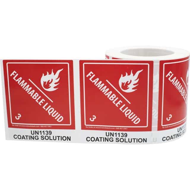 Coating Solution Paint Flammable Liquid Hazard Labels