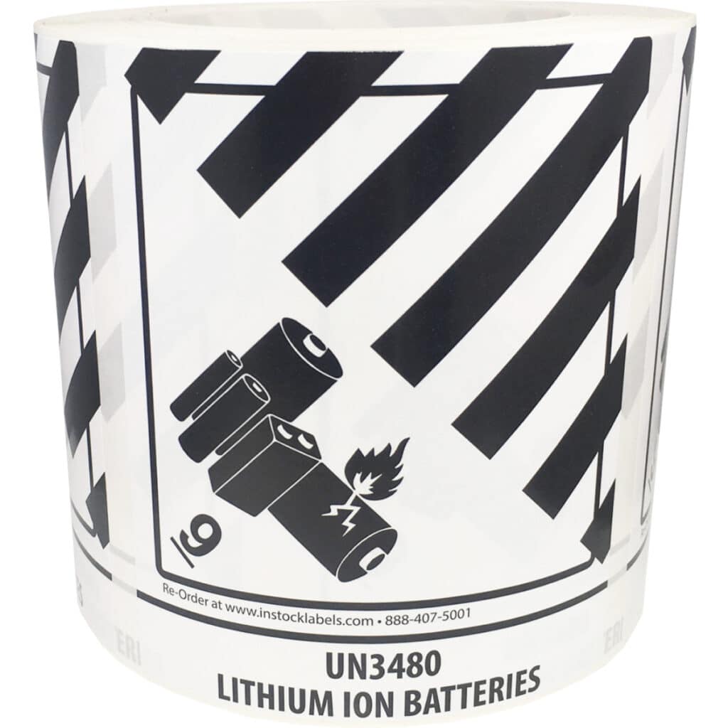 Lithium Ion Batteries Hazard DOT Labels Class 9 | InStockLabels.com