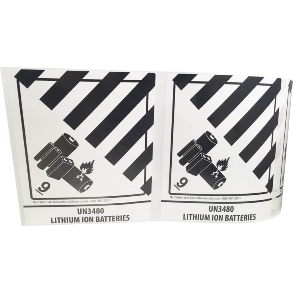 Lithium Ion Batteries Hazard DOT Labels Class 9 | InStockLabels.com