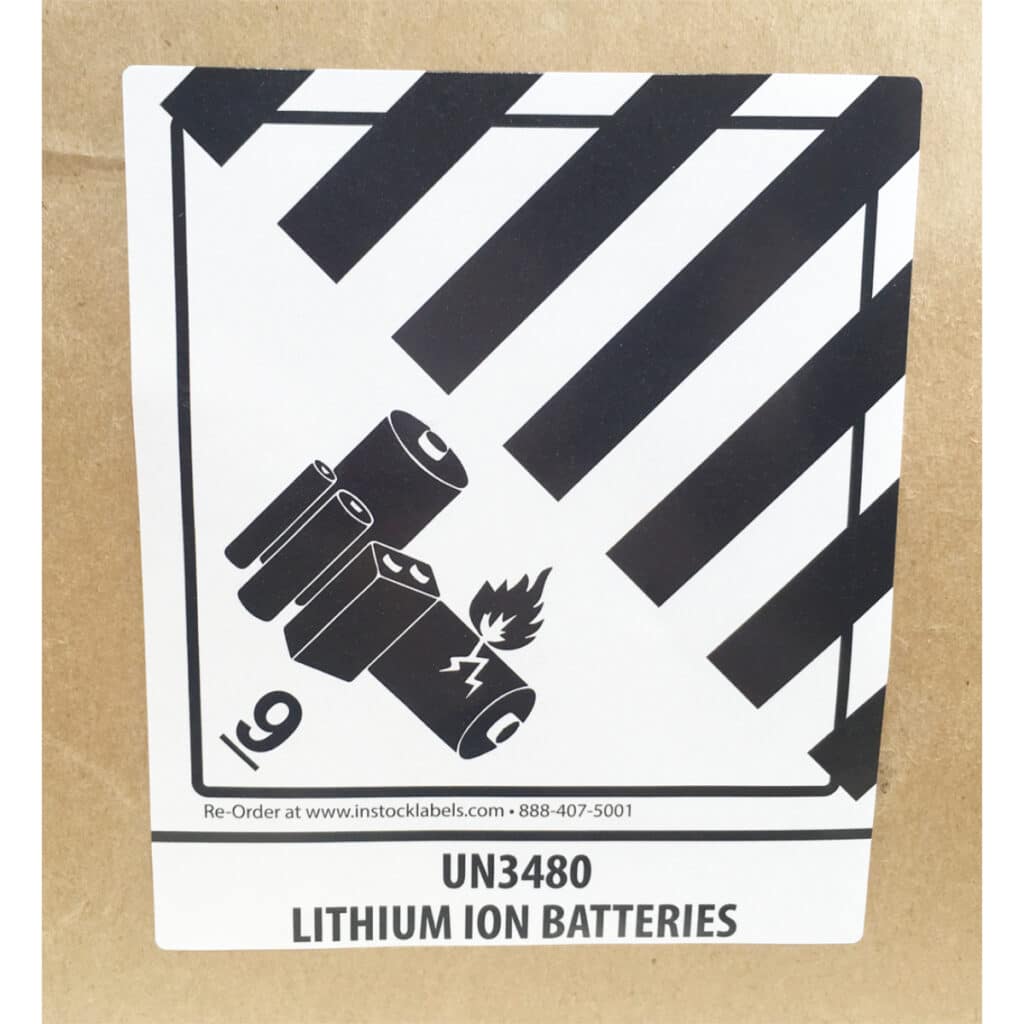 Lithium Ion Batteries Hazard DOT Labels Class 9 | InStockLabels.com