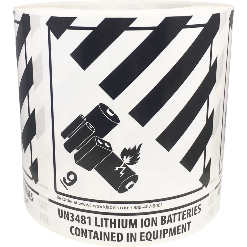 Lithium Ion Batteries Contained In Equipment UN3481 Class 9 ...