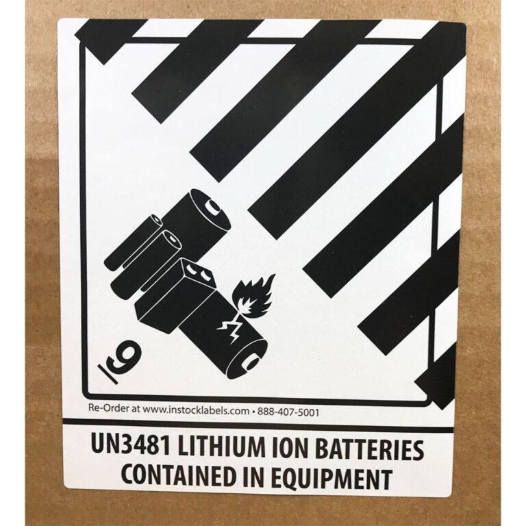 Lithium Ion Batteries Contained In Equipment UN3481 Class 9 ...
