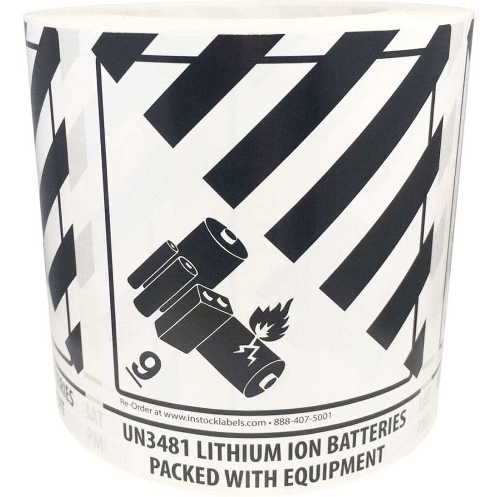 Lithium Ion Batteries Packed With Equipment UN3481 Class 9 ...