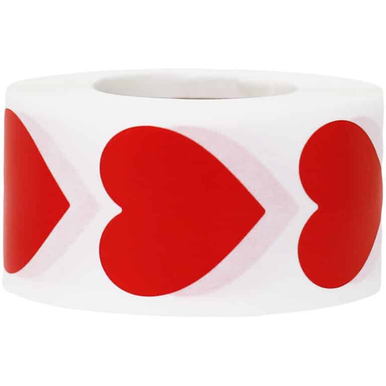 Red Heart Stickers 1" Inch | InstockLabels.com