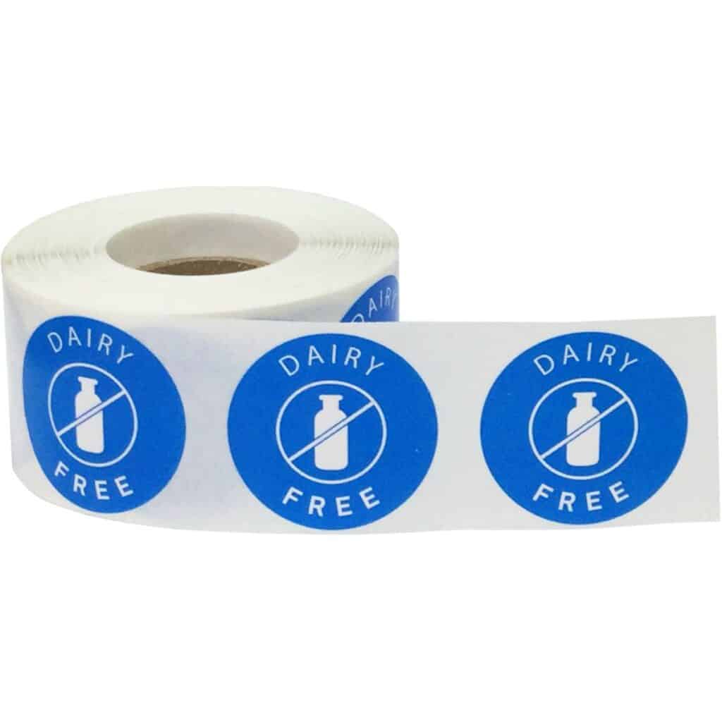 Dairy Free Labels Adhesive Allergy Warning | InStockLabels.com