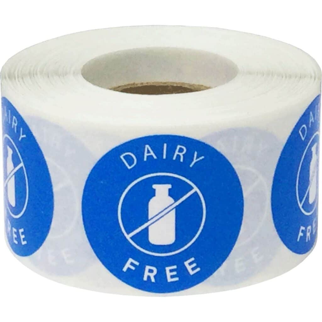 Dairy Free Labels Adhesive Allergy Warning | InStockLabels.com
