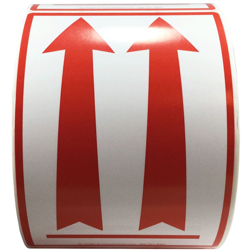 Air Specialty Up Red Arrow Labels | 4" x 6" | For Shipping ...