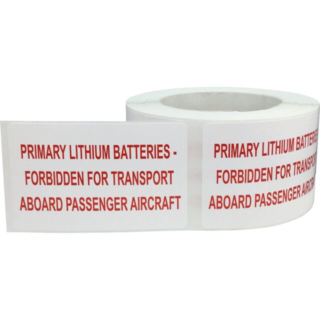 Primary Lithium Batteries Forbidden for Transport Labels ...
