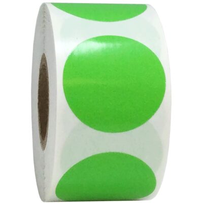 Light Green Labels for Color Coding | 1.25" Round | 500/Roll ...