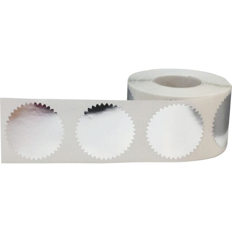Silver Colored Metallic Seal Labels 1.5" Round | InstockLabels.com