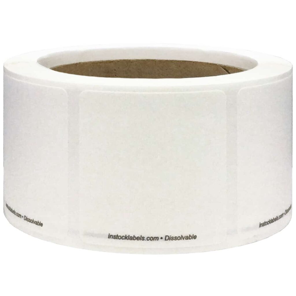 Dissolvable Writable Blank Labels | 2" Square | InStockLabels.com