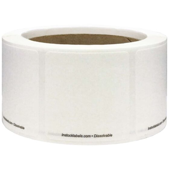 Dissolvable Writable Blank Labels | 2" Square | InStockLabels.com