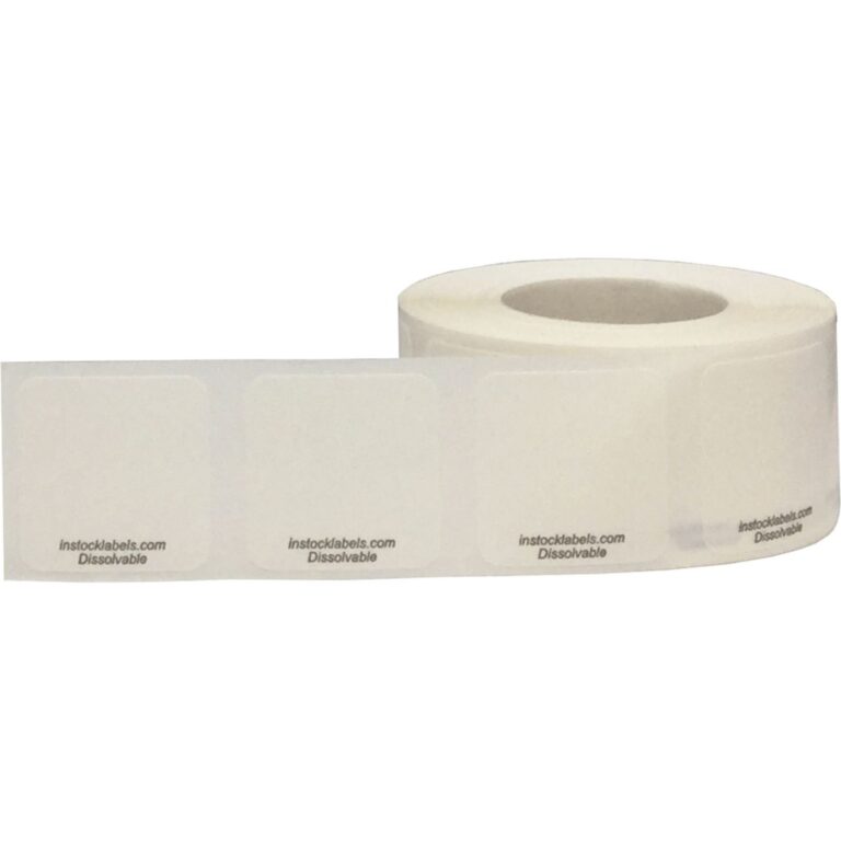 Dissolvable Writable Blank Labels 1" Square | InStockLabels.com
