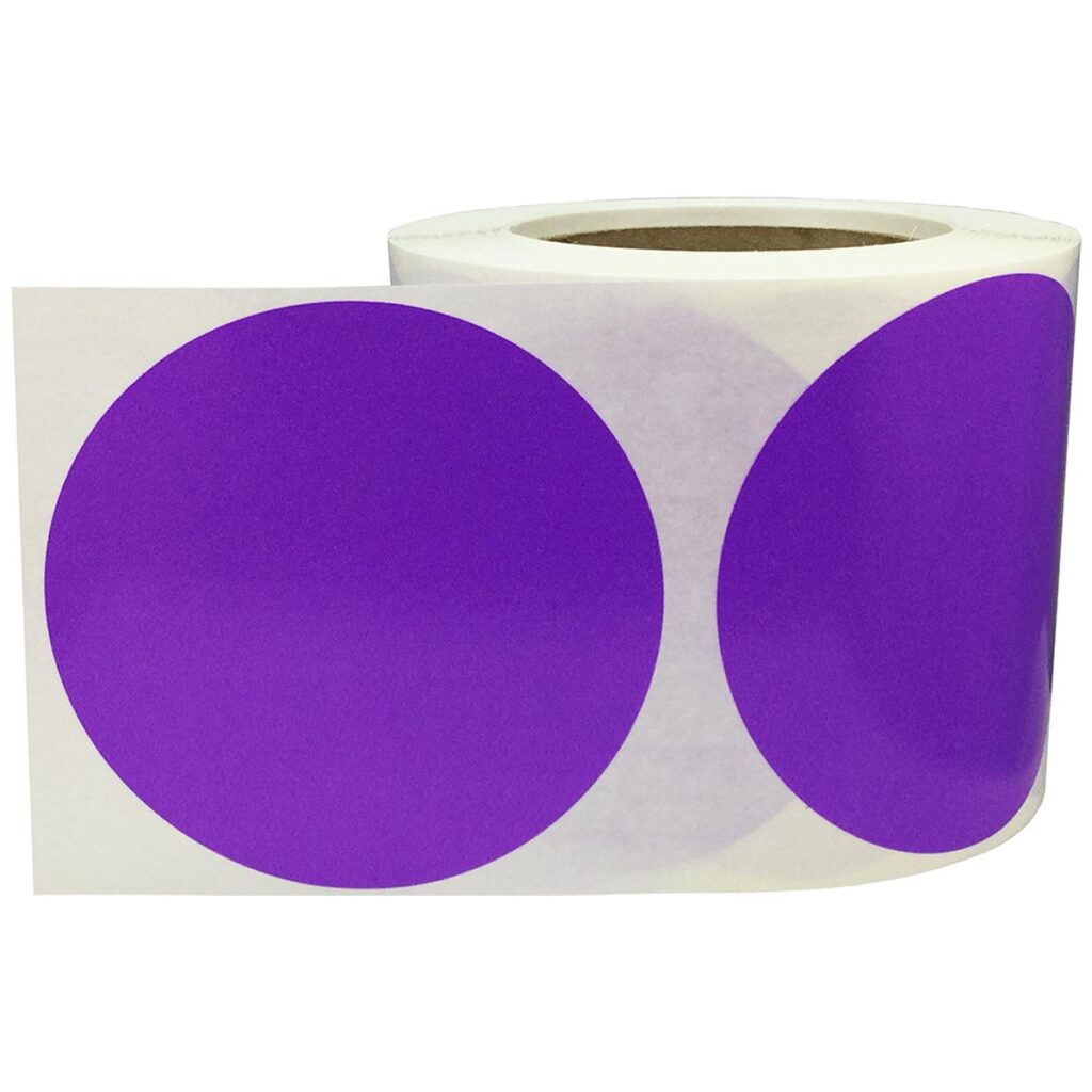 Purple Color Code Labels 4" Round | InstockLabels.com