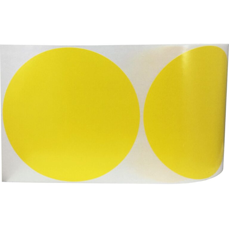 Large Yellow Colored Labels 5" Round | InstockLabels.com