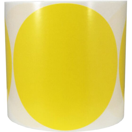 Large Yellow Colored Labels 5" Round | InstockLabels.com