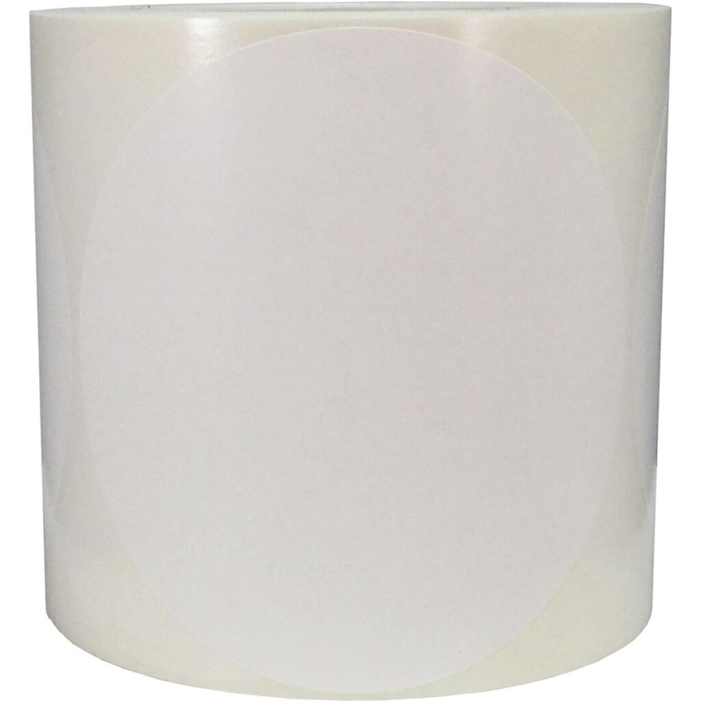 Large White Colored Labels 5" Round | InstockLabels.com