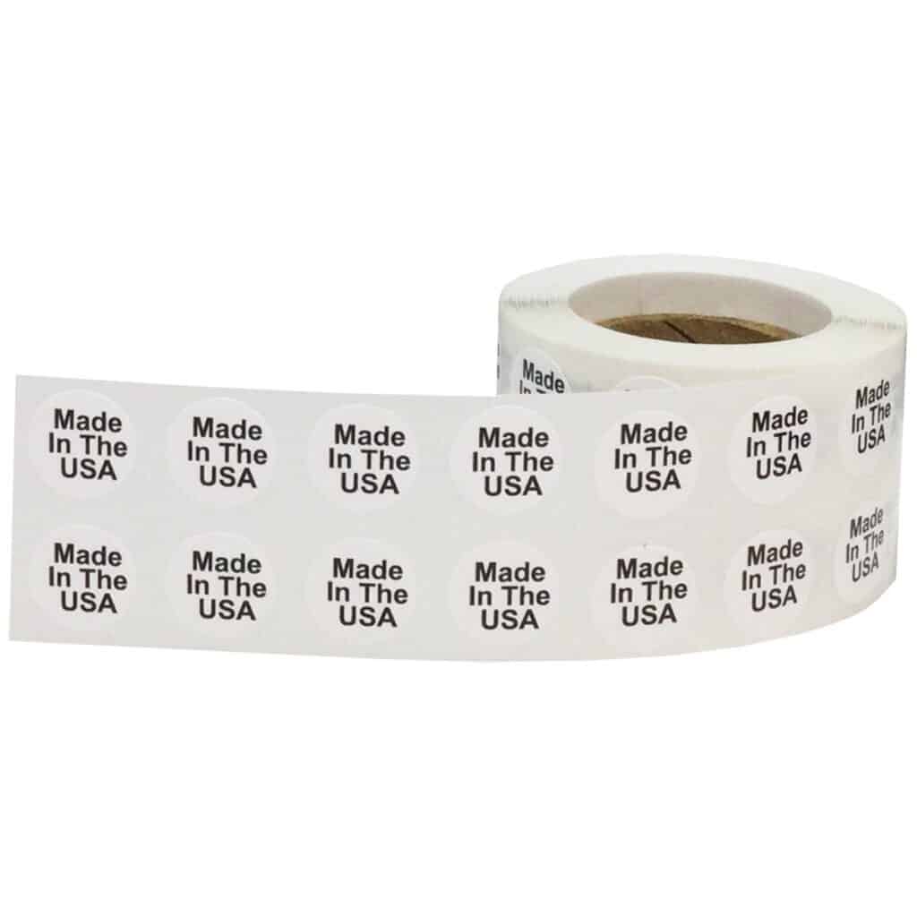 Small Made In The USA Stickers | 1/2" Round | InStockLabels.com