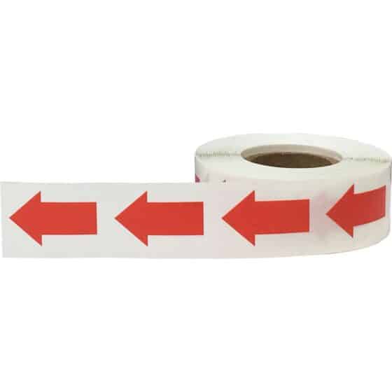 Red Arrow Shape Stickers | 1" | 500/Roll | InStockLabels.com
