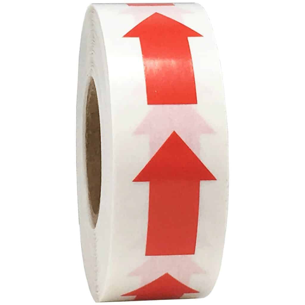 Red Arrow Shape Stickers | 1" | 500/Roll | InStockLabels.com