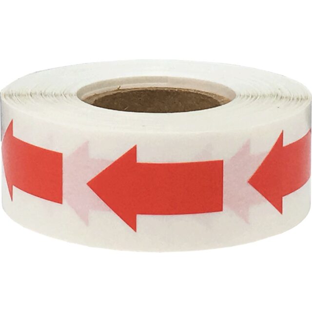 Red Arrow Shape Stickers | 1" | 500/Roll | InStockLabels.com