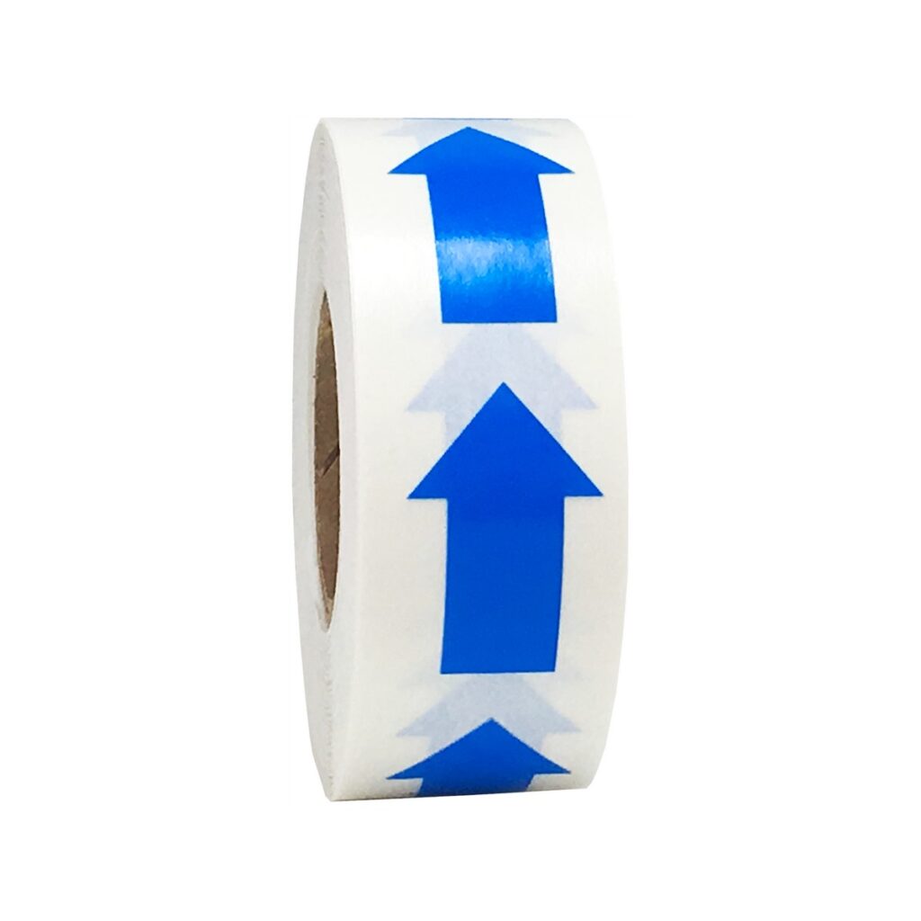 Blue Arrow Shape Stickers | 1" | 500/Roll | InStockLabels.com