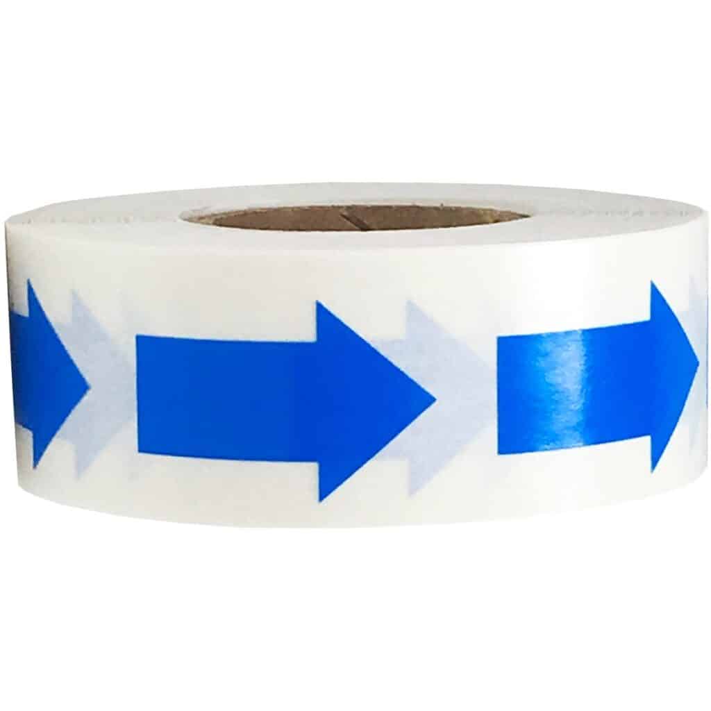 Blue Arrow Shape Stickers | 1" | 500/Roll | InStockLabels.com