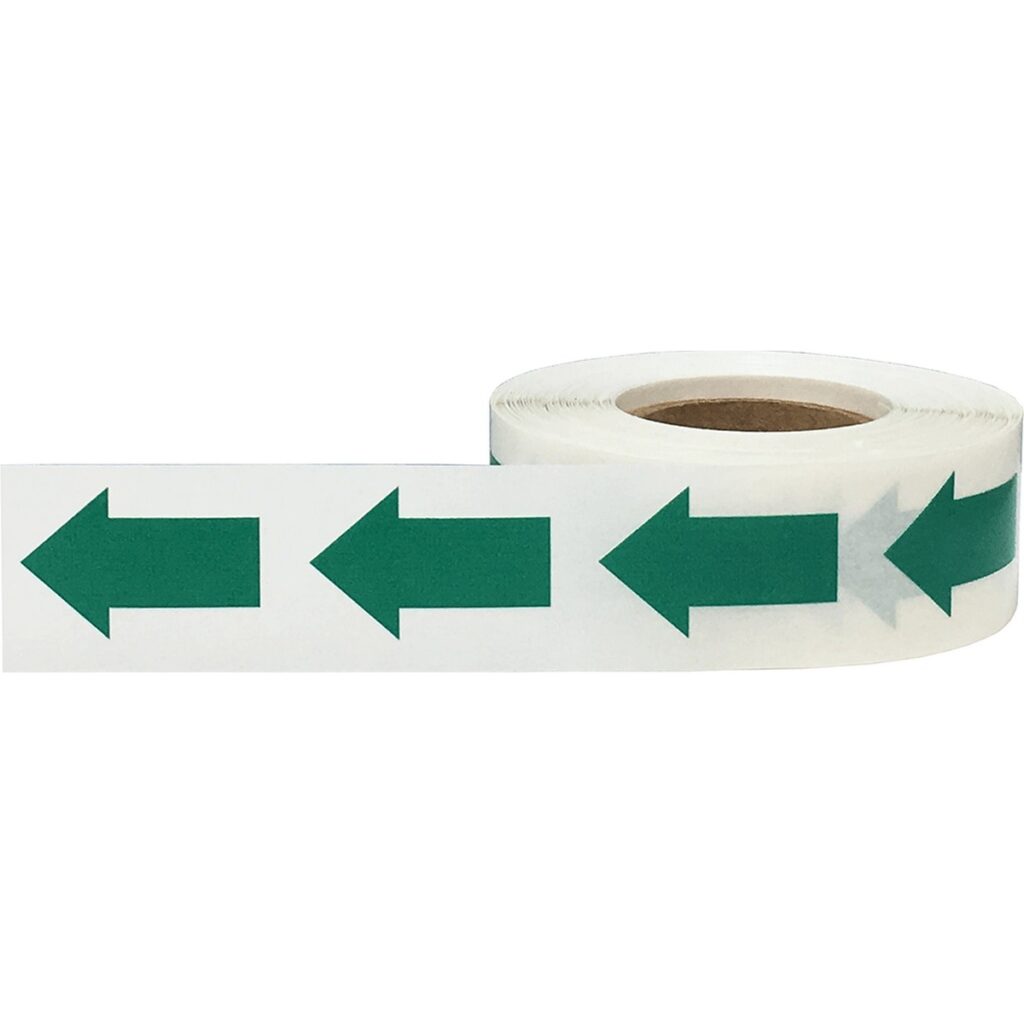 Green Arrow Shape Stickers | 1" | 500/Roll | InStockLabels.com