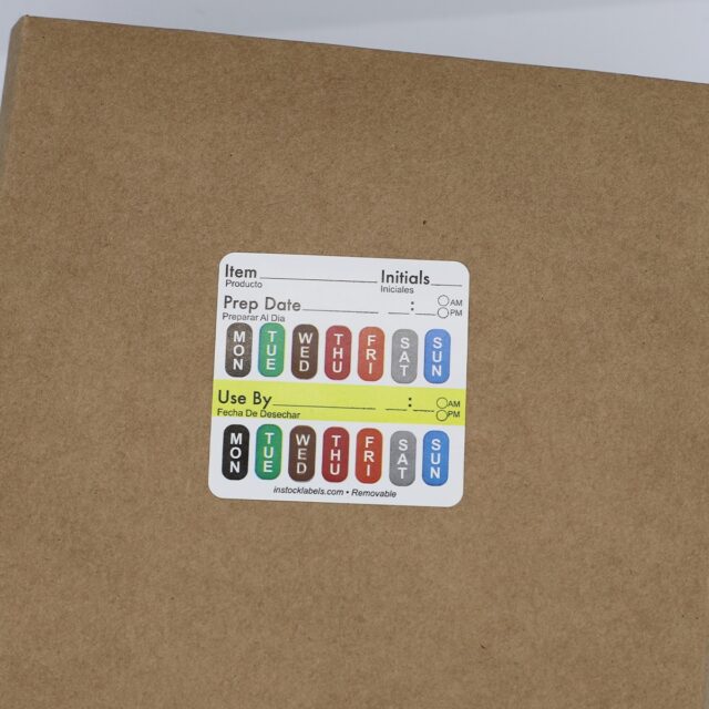 Removable Food Prep Day Rotation Labels | InStockLabels.com