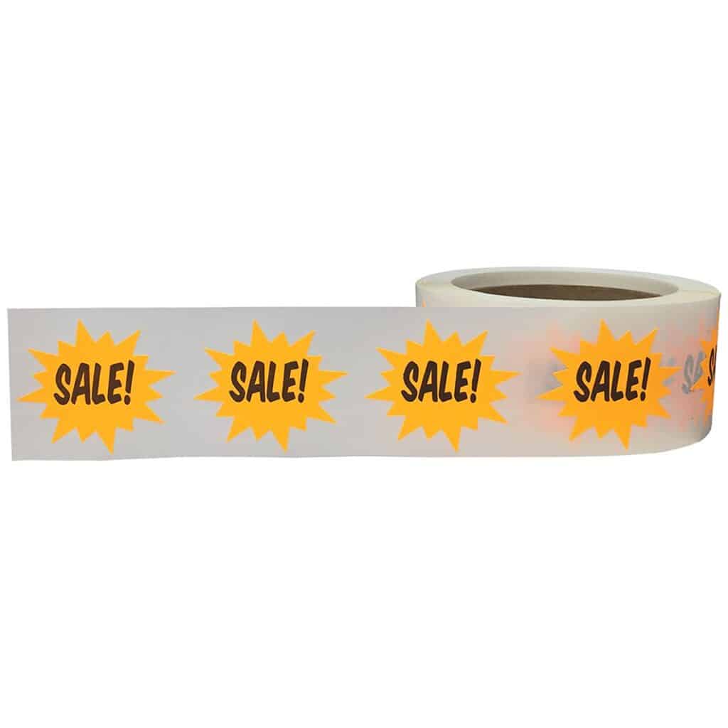 Fluorescent Orange Sale Stickers | For Retail Stores | InStockLabels.com