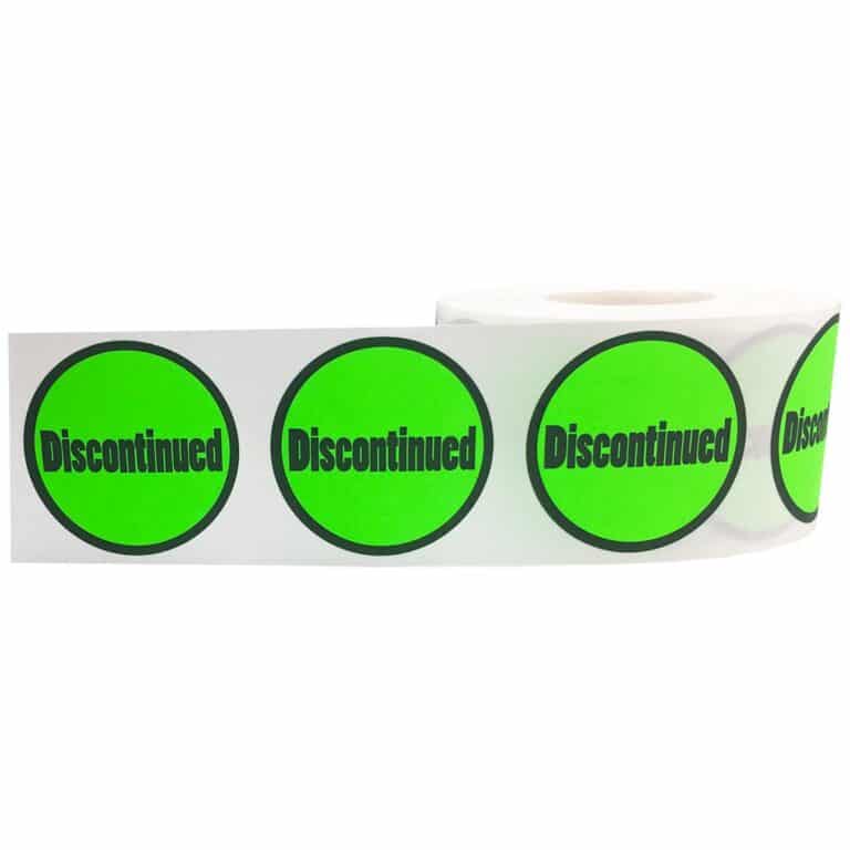 Round Discontinued Stickers for Retail Stores | InStockLabels.com
