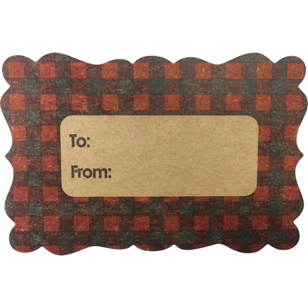 Red Buffalo Plaid Holiday Kraft Gift Tags | InStockLabels.com