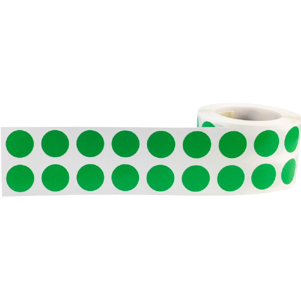 Small Spring Green Dot Stickers 1/2" | InStockLabels.com
