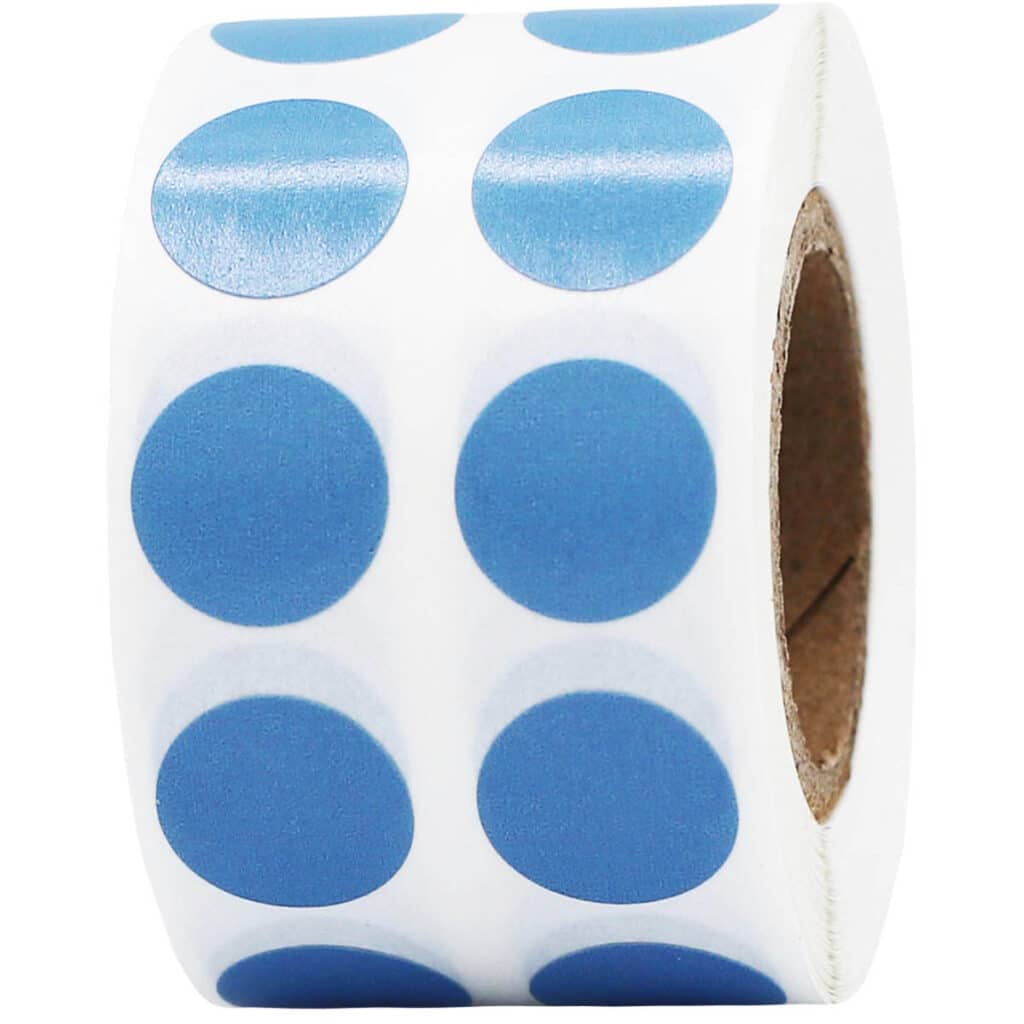 Small Steel Blue Dot Stickers 1/2" | InStockLabels.com