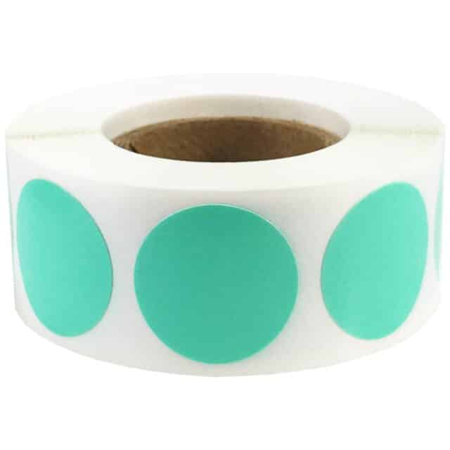 Wintergreen Color Code Labels 3/4" Round | InstockLabels.com