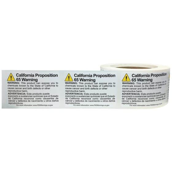 Generic California Prop 65 Labels English/Spanish | InStockLabels.com