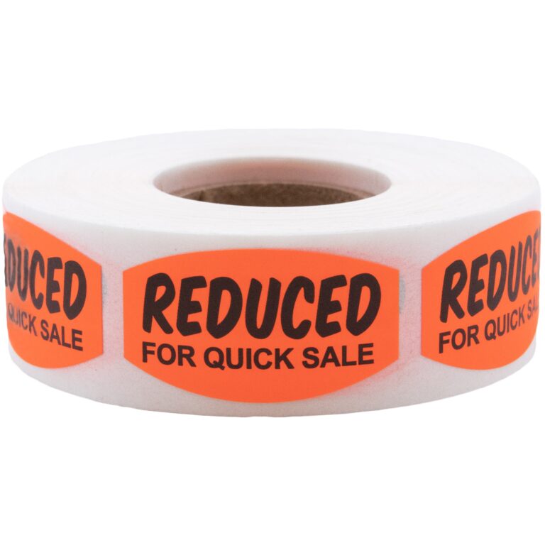 Reduced For Quick Sale Grocery Pricing Deal Labels | InStockLabels.com