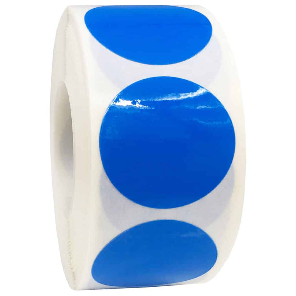 Blue Weather Resistant Labels 1" Round | InstockLabels.com