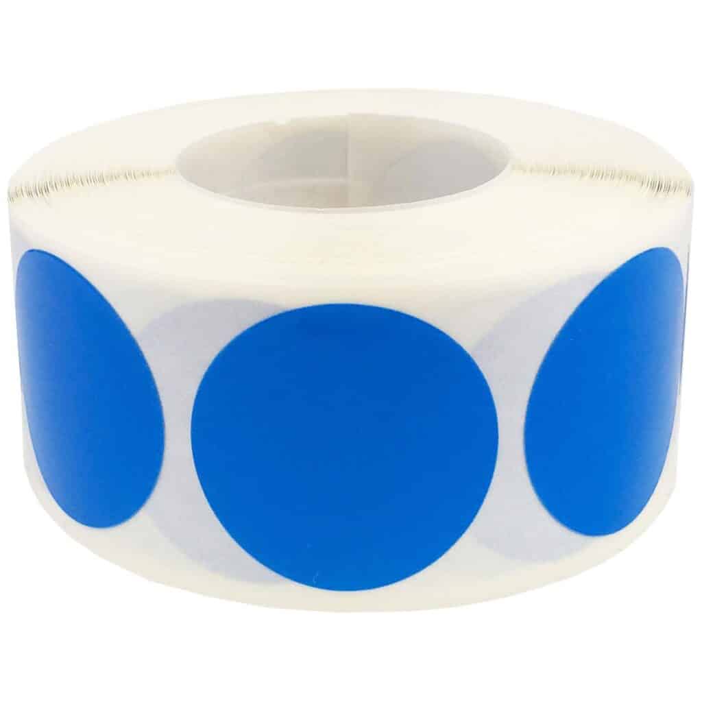 Blue Weather Resistant Labels 1" Round | InstockLabels.com