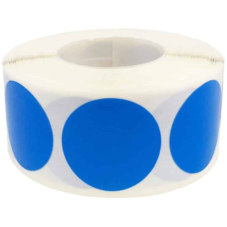 Blue Weather Resistant Labels 1" Round | InstockLabels.com