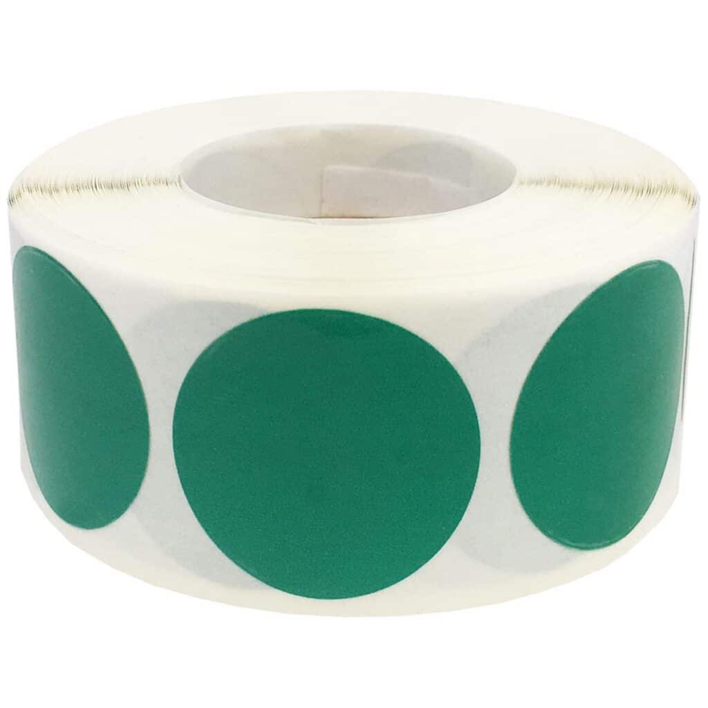 Green Weather Resistant Labels 1" Round | InstockLabels.com