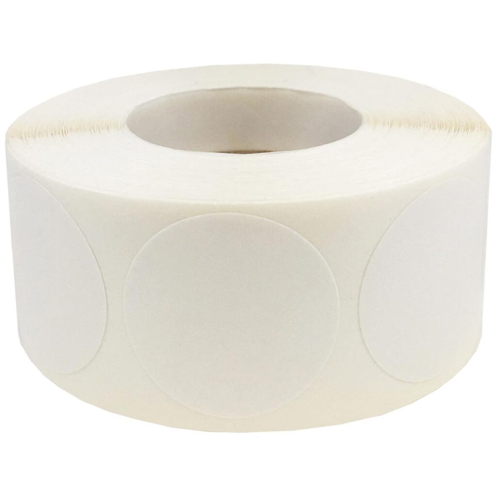 White Weather Resistant Labels 1" Round | InstockLabels.com