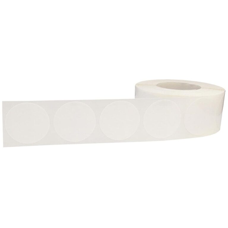 White Weather Resistant Labels 1" Round | InstockLabels.com