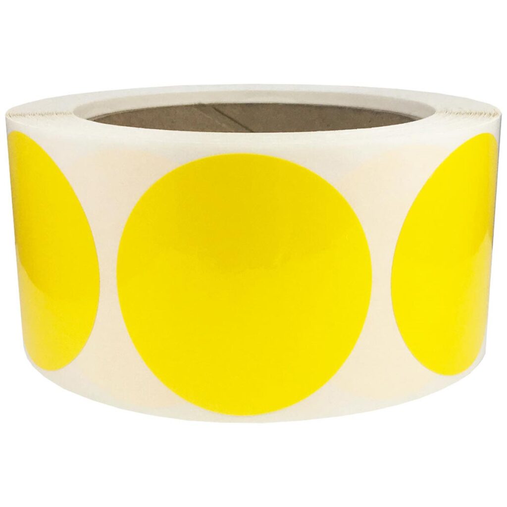 Yellow Weather Resistant Labels 2" Round | InstockLabels.com