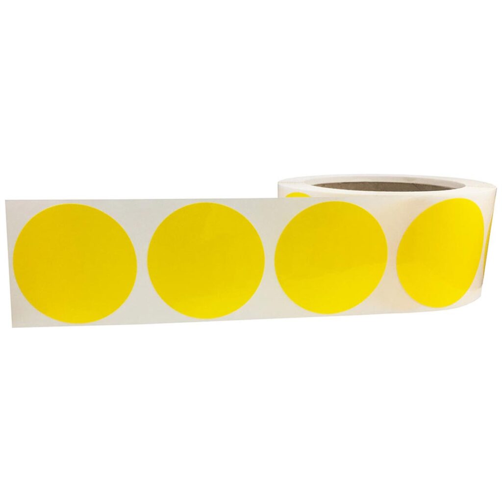 Yellow Weather Resistant Labels 2" Round | InstockLabels.com