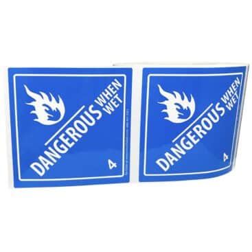 Laminated DOT Dangerous When Wet Labels Class 4 | InStockLabels.com